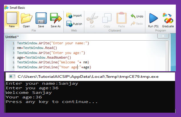 Important Ms Small Basic Programs For Class 6 Tutorialaicsip