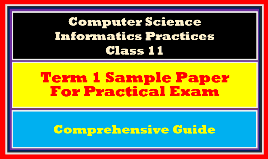 Class 11 Practical Paper IP Term 1 Download PDF Free