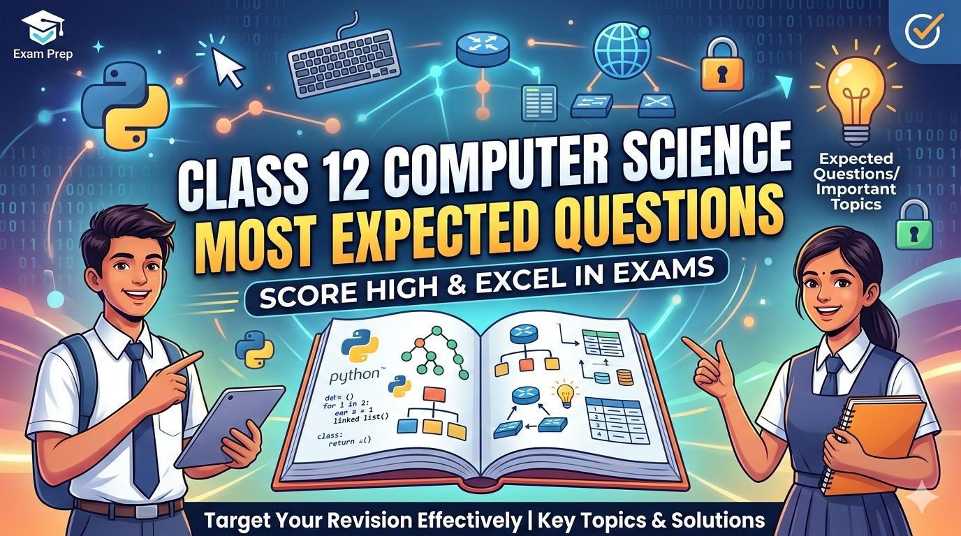 100+ Important Class 12 Computer Science Most Expected Questions